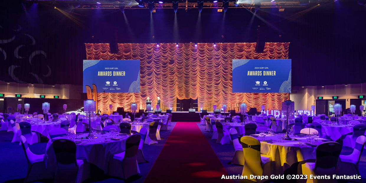 Austrian Drape Gold For Hire ⭐️ Australia Wide