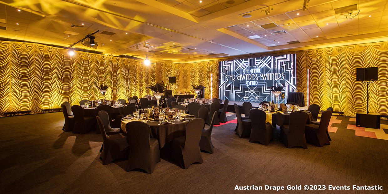 Austrian Drape Gold For Hire ⭐️ Australia Wide