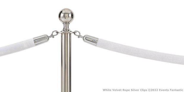 White Velvet Rope for Silver Bollards ⭐️ For Hire ⭐️ Gold Coast ...