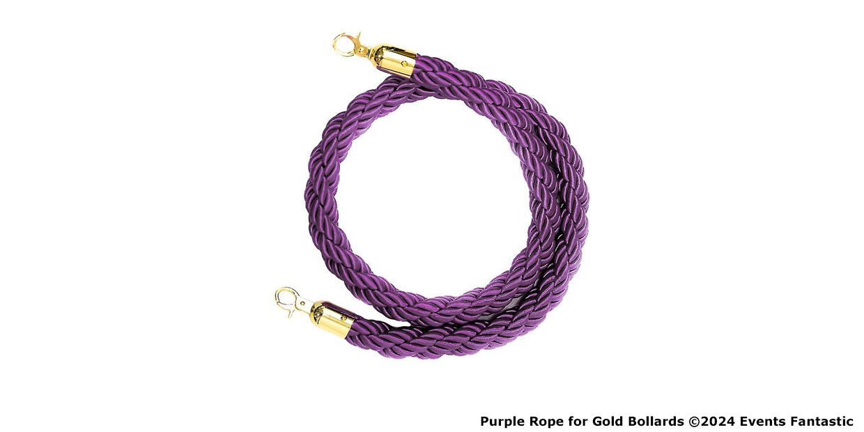 Purple Rope for Gold Bollard For Hire ⋆ Events Fantastic Australia