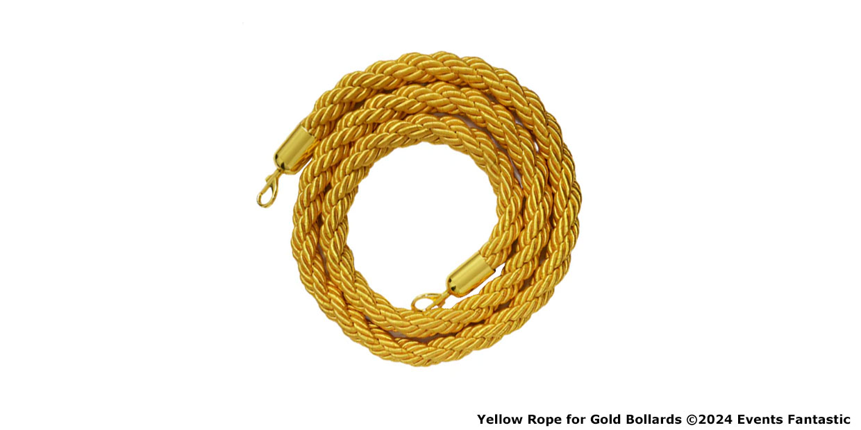 Yellow Rope for Gold Bollards For Hire ⋆ Events Fantastic Australia