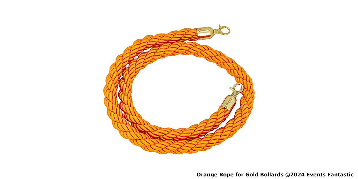 Orange Rope for Gold Bollards ⭐️ For Hire ⭐️ Gold Coast, Brisbane & Tweed